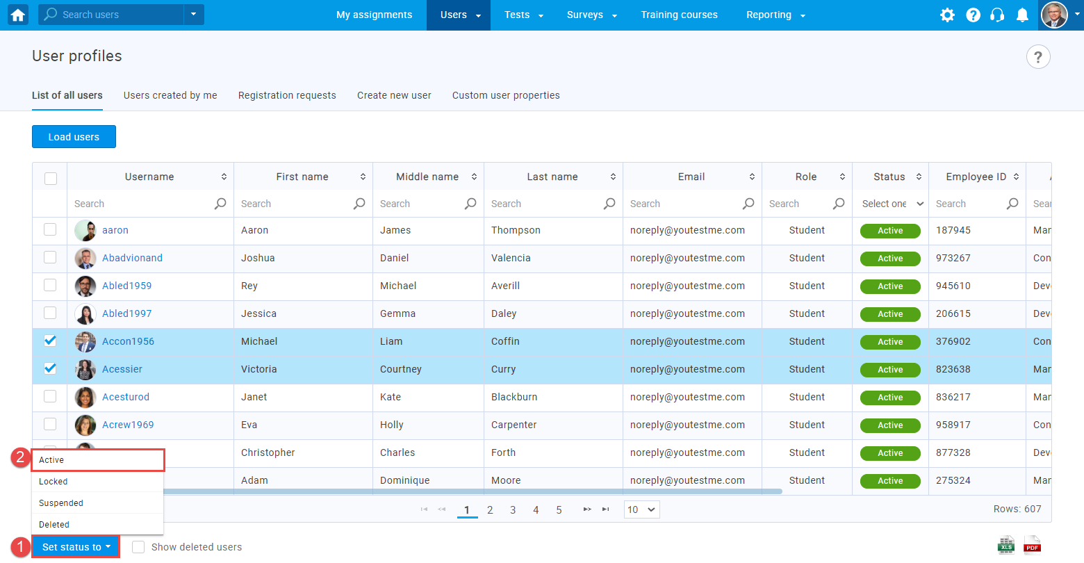 How to reactivate user accounts | YouTestMe
