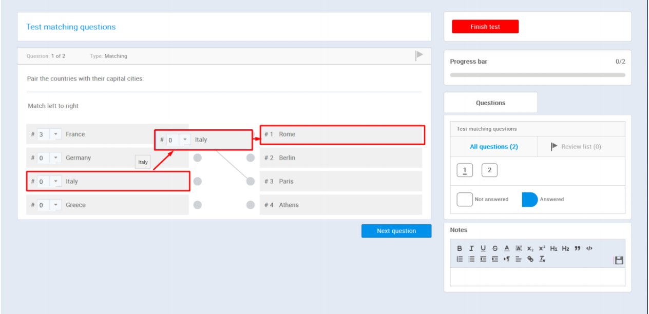 How to create matching questions | YouTestMe