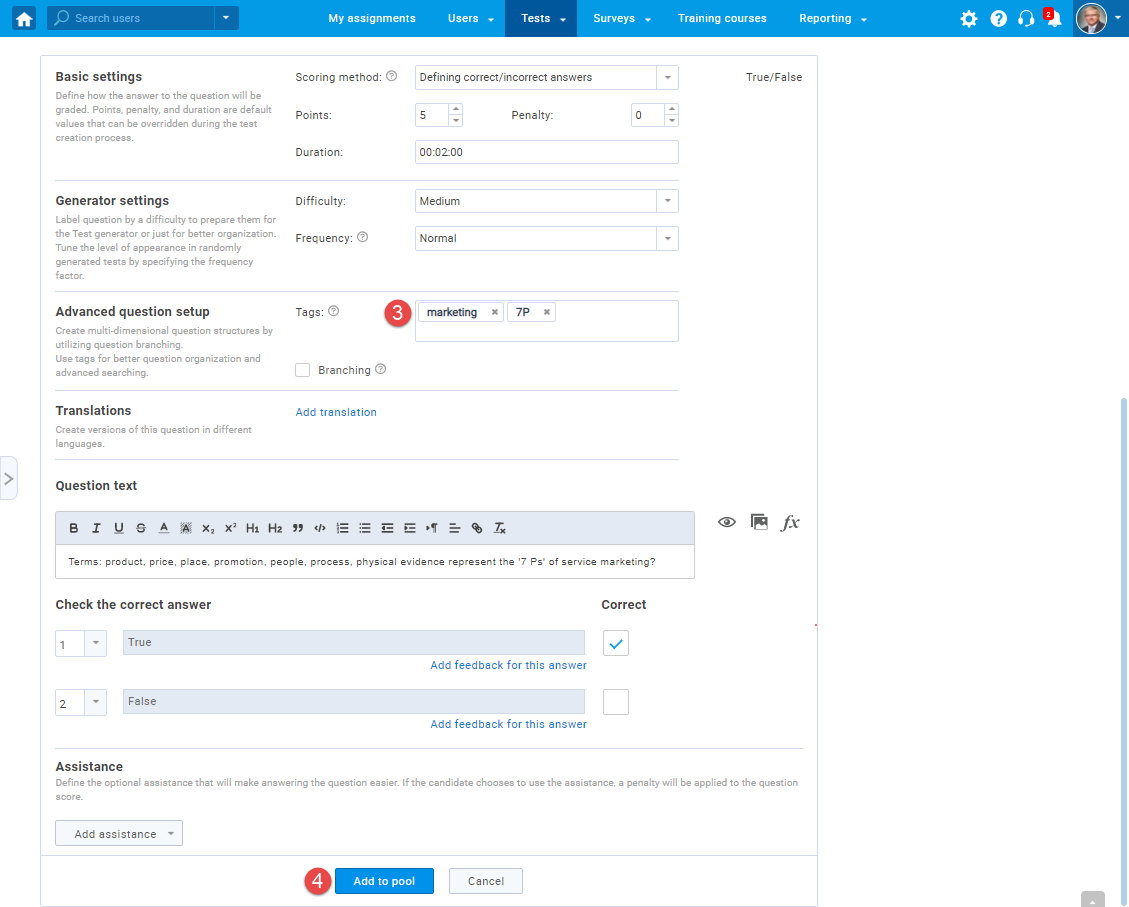How to filter questions in question pools | YouTestMe