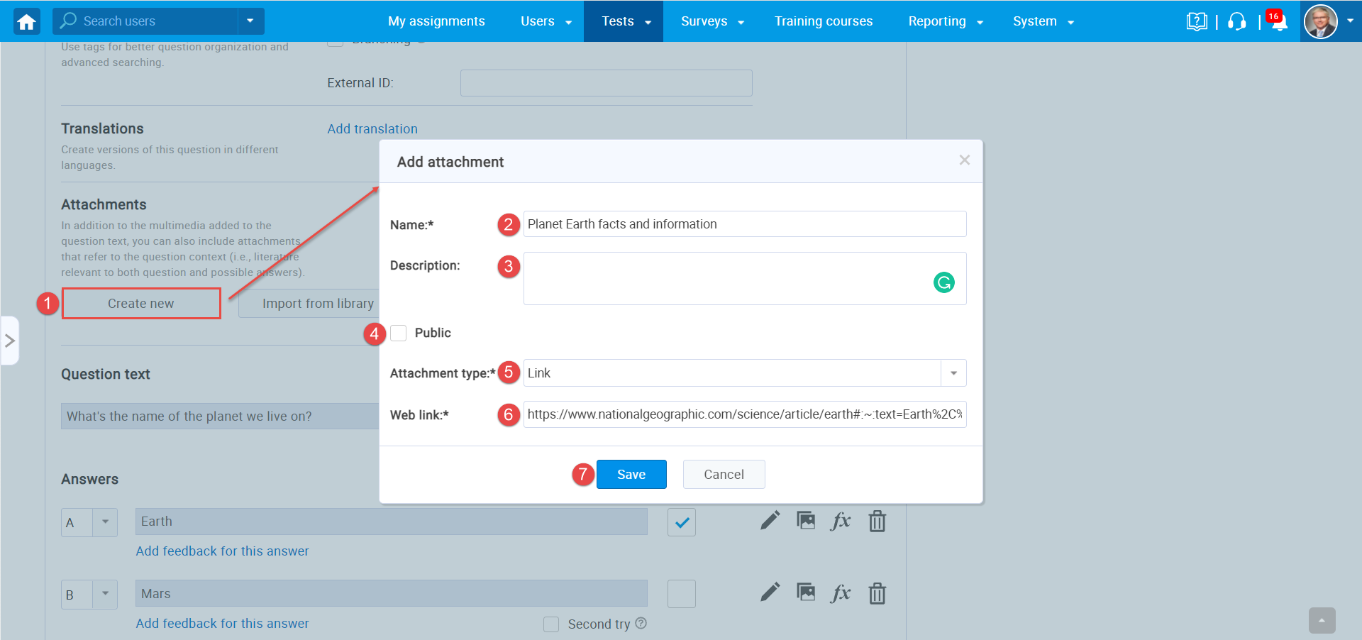 How to create questions attachments | YouTestMe