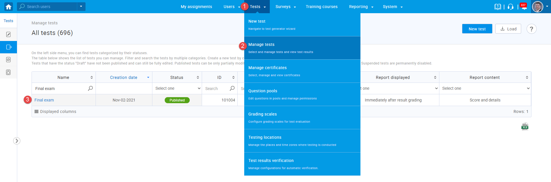 How to enable Knowledge deficiency report download | YouTestMe