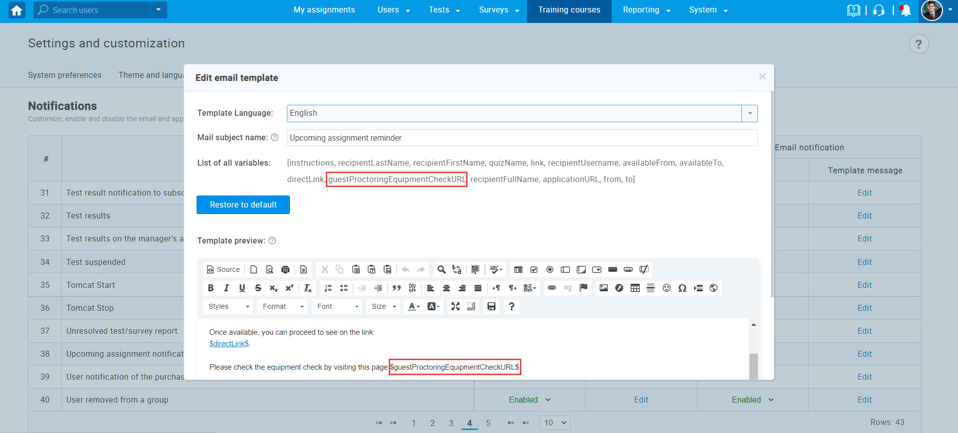 How to perform the equipment check without test-taking