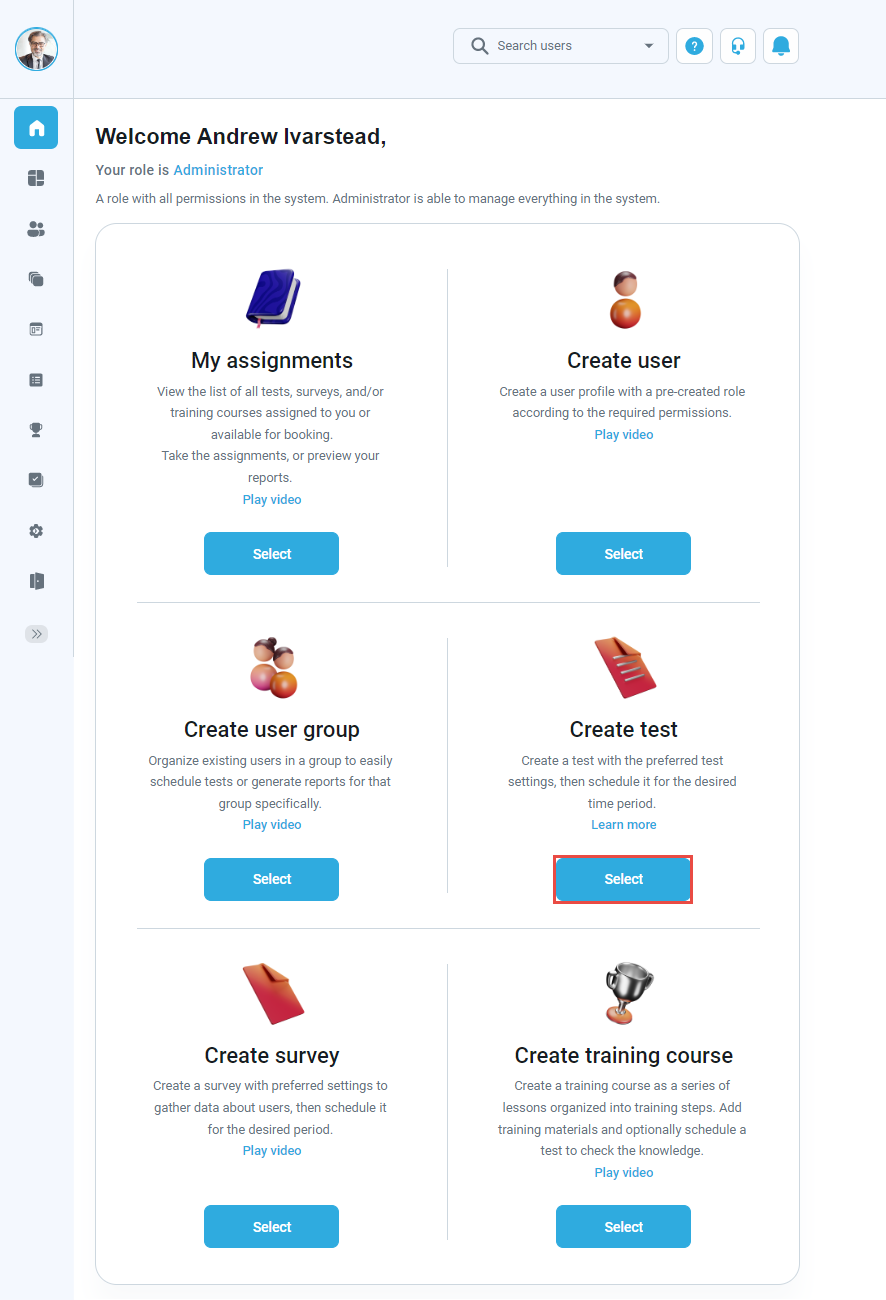 How to create a test and schedule a testing session | YouTestMe